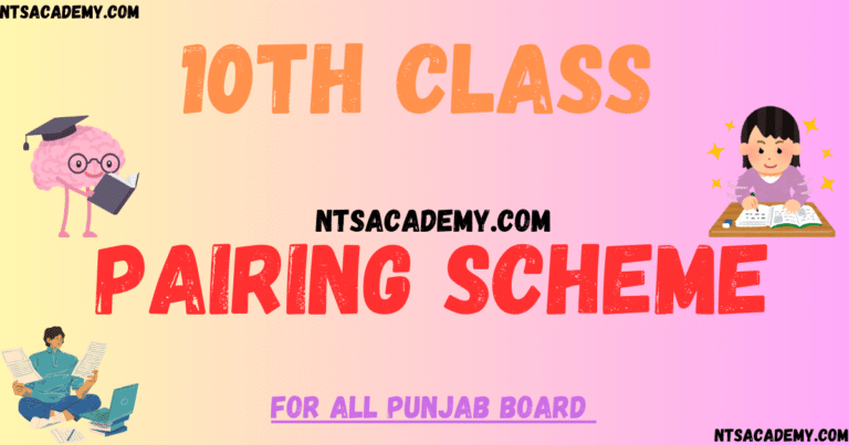 10th Class All Subjects Pairing Scheme 2024-25 - NTS Academy